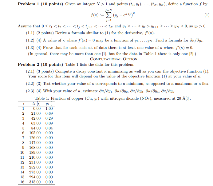 Solved Problem 1 (10 points) Given an integer N > 1 and | Chegg.com