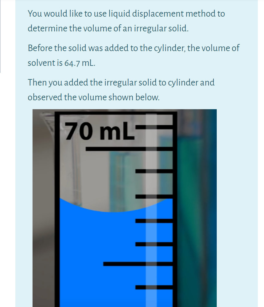 Solved What is the volume of this irregular solid? Volume of | Chegg.com