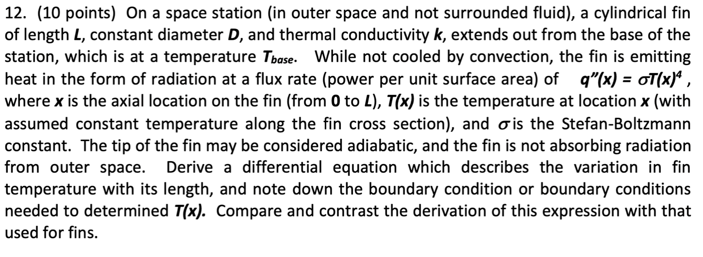 Solved 12. (10 points) On a space station (in outer space | Chegg.com