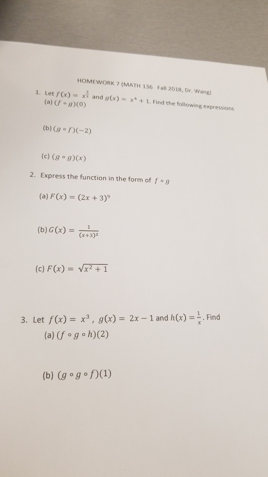 Solved Homework 7 Math 136 Fall 2018 Dr Wang 1 Letf X