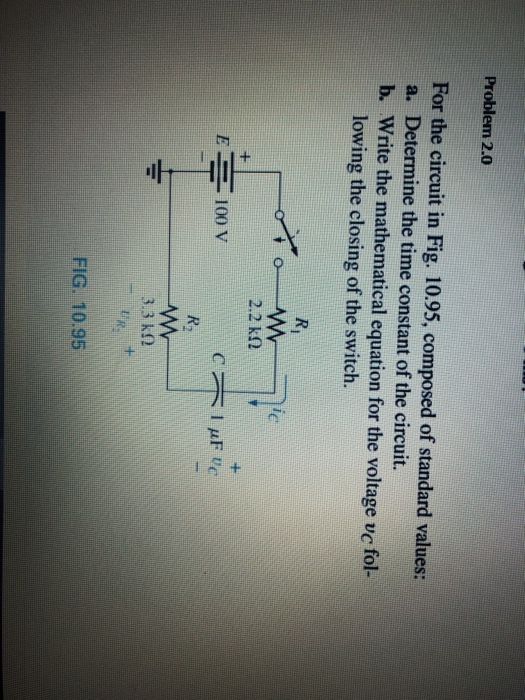 Solved Problem 2.0 For the circuit in Fig. 10.95, composed | Chegg.com