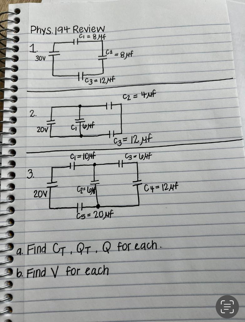 Solved Dhvc Ia4 Review a. Find CT,QT,Q for each. b. Find V | Chegg.com