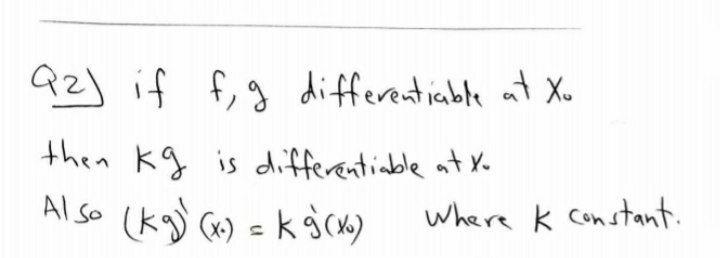 Solved Qz If F G Differentiable At Xo Then Kg Is