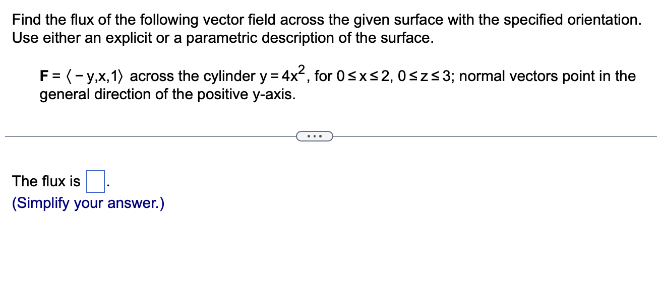 Solved Find the flux of ﻿the following vector field across | Chegg.com