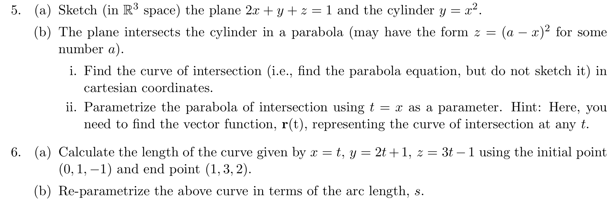 Solved 5. (a) Sketch (in R3 space) the plane 2x yz = 1 and | Chegg.com