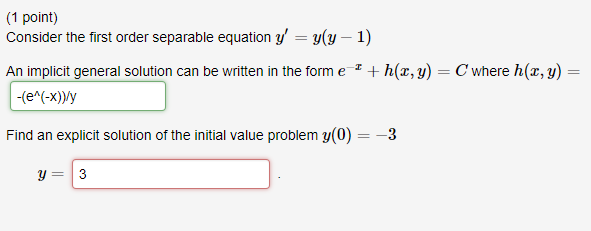 Solved 1 Pxoini Consider The First Order Separable