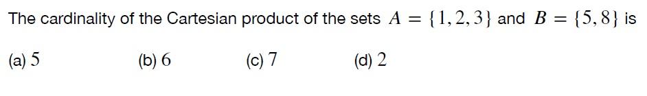 Solved The cardinality of the Cartesian product of the sets | Chegg.com