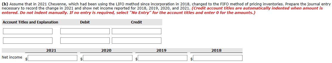 Solved Below is the net income of Cheyenne Instrument Co., a | Chegg.com