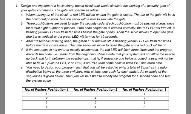 Solved 1. Design and implement a basic stamp based circuit | Chegg.com