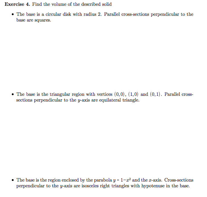 Solved Calculus 2 - Area and Volume (NEED HELP WITH ALL OF | Chegg.com