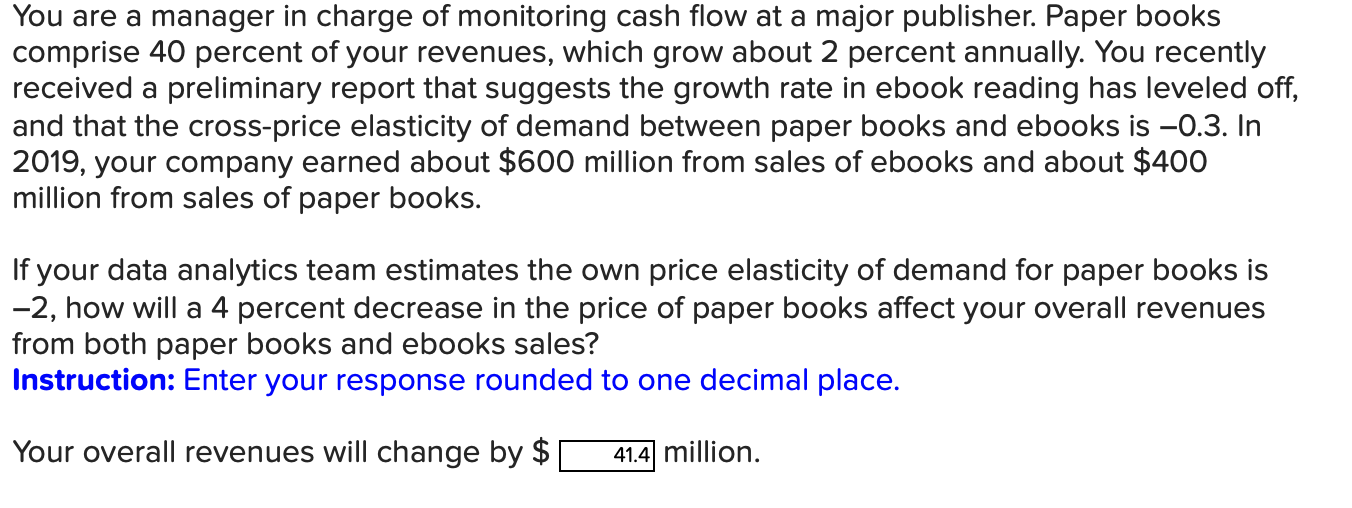 Solved You are a manager in charge of monitoring cash flow | Chegg.com