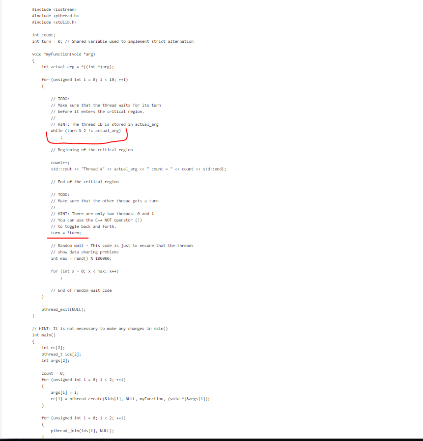 Solved In C++. Please explain the lines of code underlined | Chegg.com