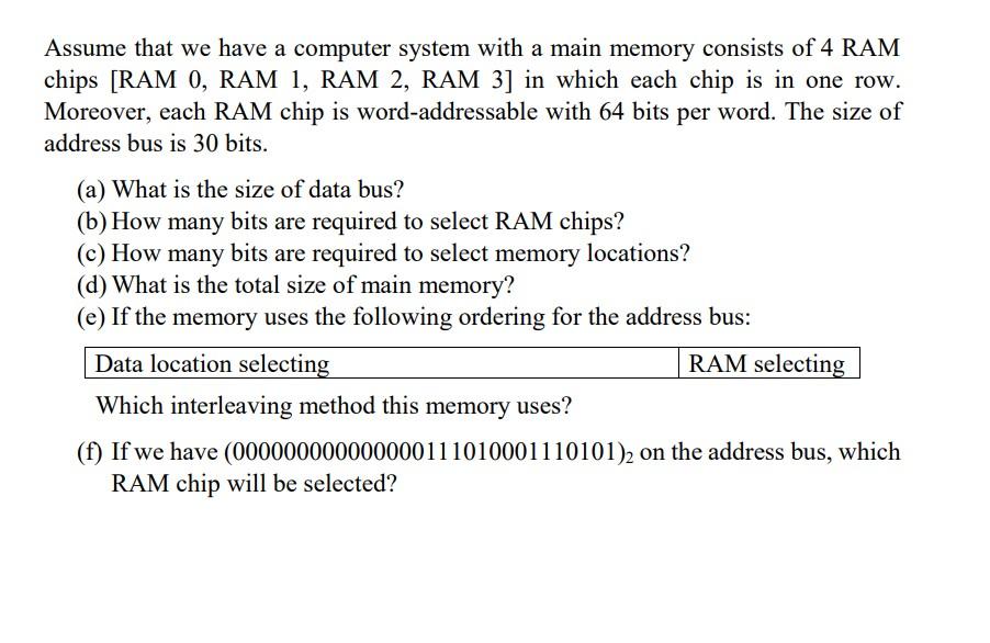 Solved Assume that we have a computer system with a main | Chegg.com