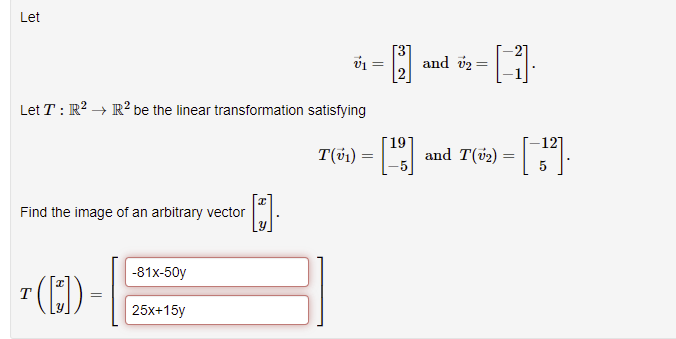 Solved Let 01 and v2 (-1 ) Let T : R2 + R2 be the linear | Chegg.com