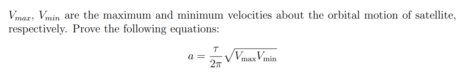 Solved Vmax, Vmin are the maximum and minimum velocities | Chegg.com