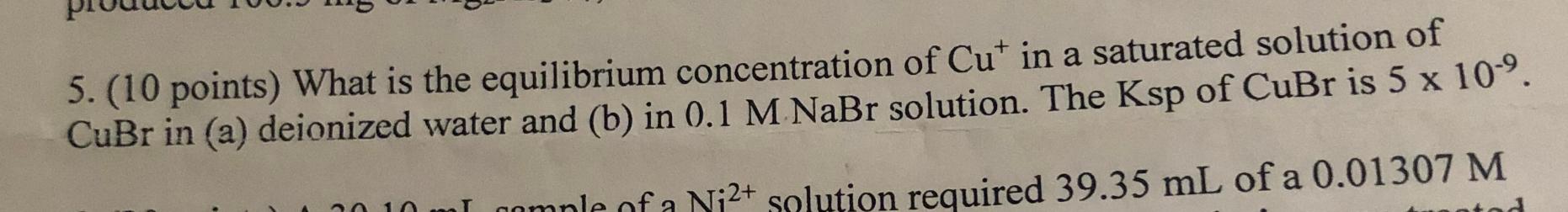Solved What is the equilibrium concentration of Cu* in a | Chegg.com