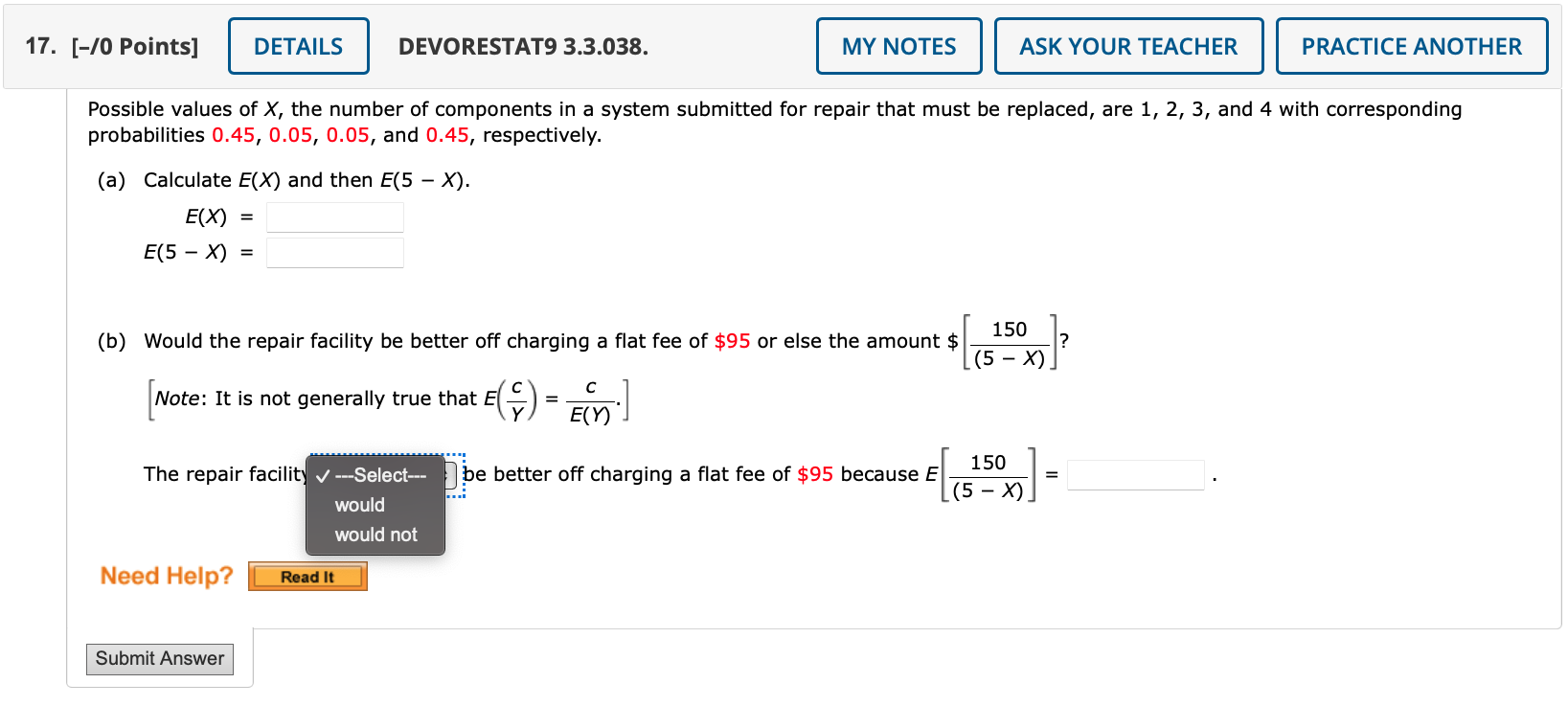 Solved Possible values of X, the number of components in a | Chegg.com