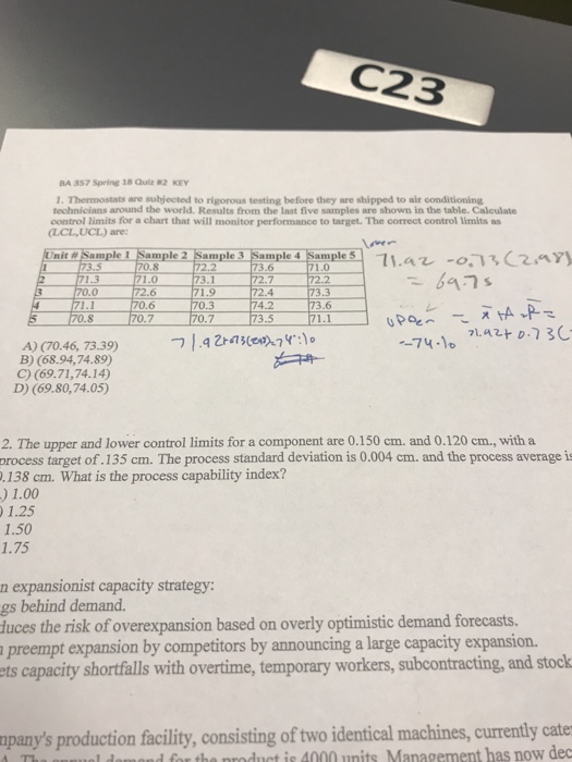Solved C23 BA 357 Spring 18 Quiz 82 KE 1. Thermostats are | Chegg.com