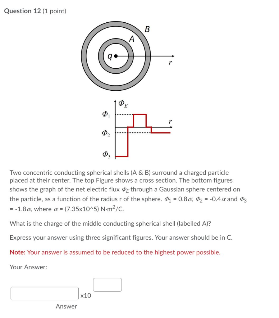 Solved Question 12 (1 point) Two concentric conducting | Chegg.com