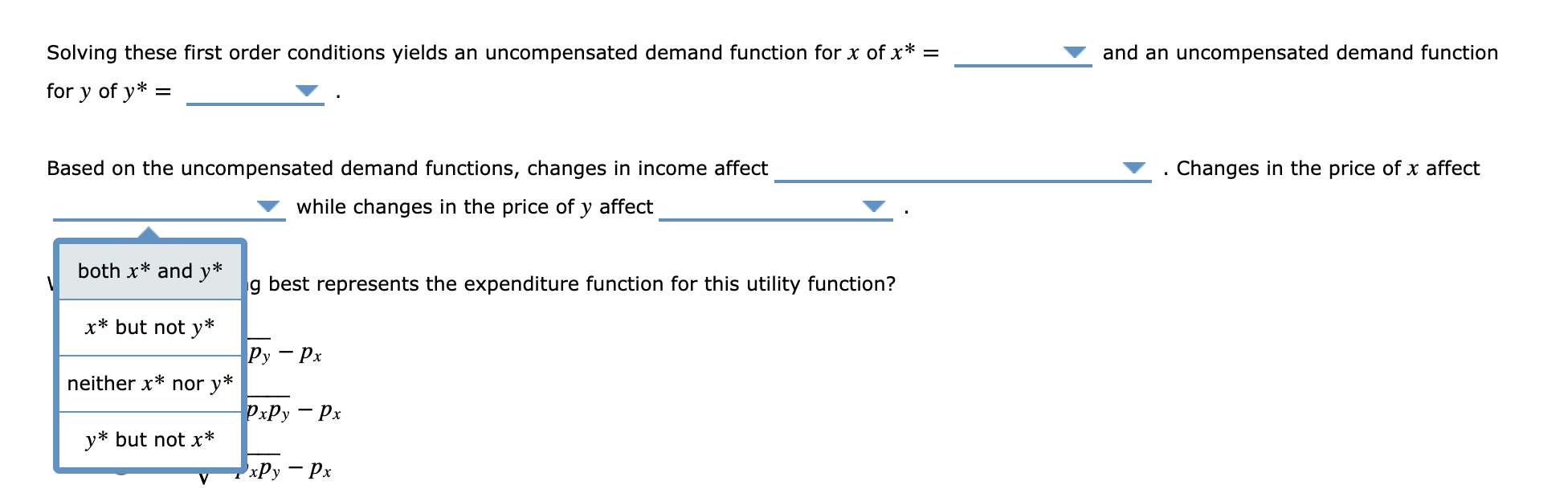 and an uncompensated demand function Solving these | Chegg.com