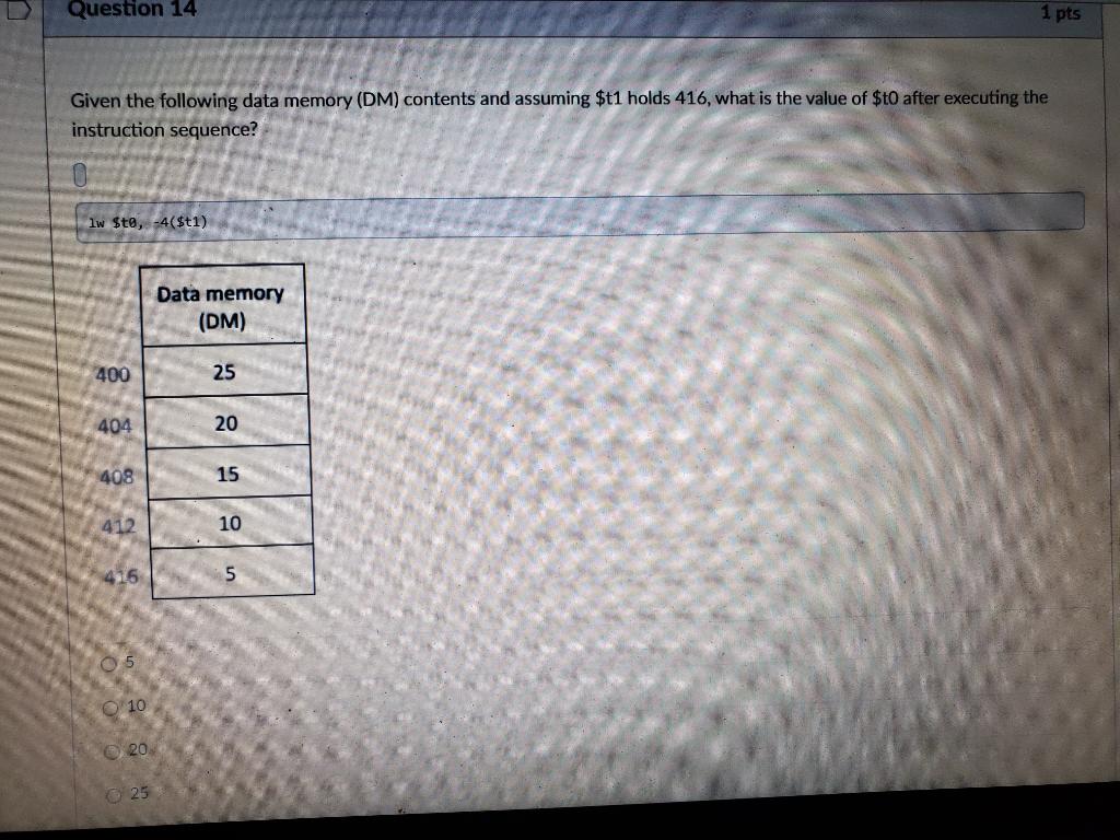 Solved D Question 13 Given the instruction sequence below, | Chegg.com