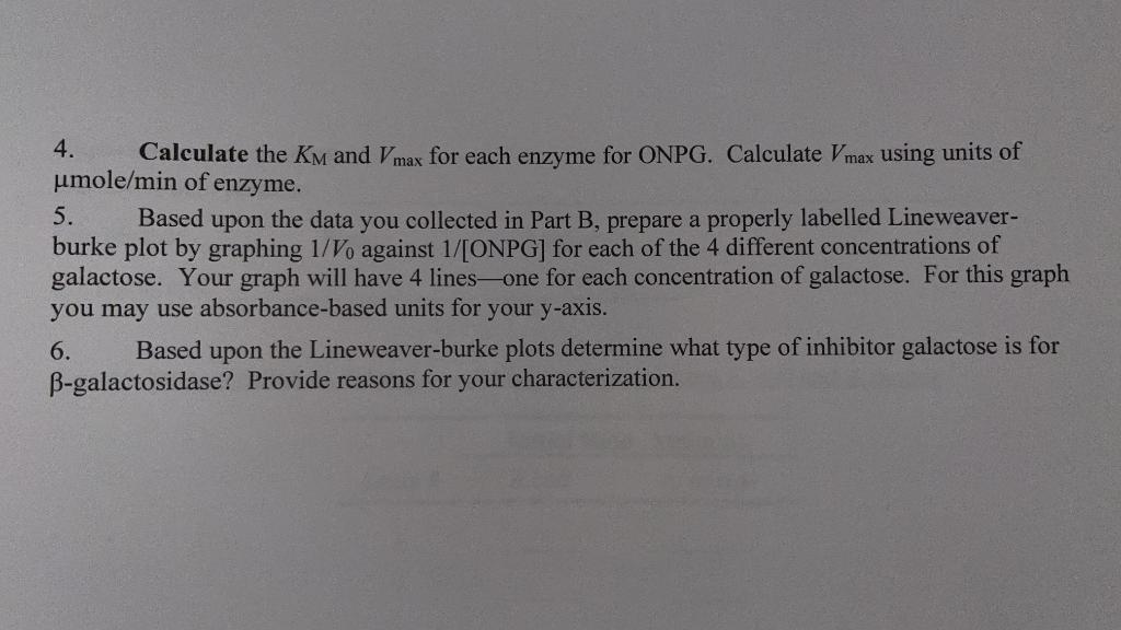 Solved Part A) Determination of KM and Vmax of | Chegg.com