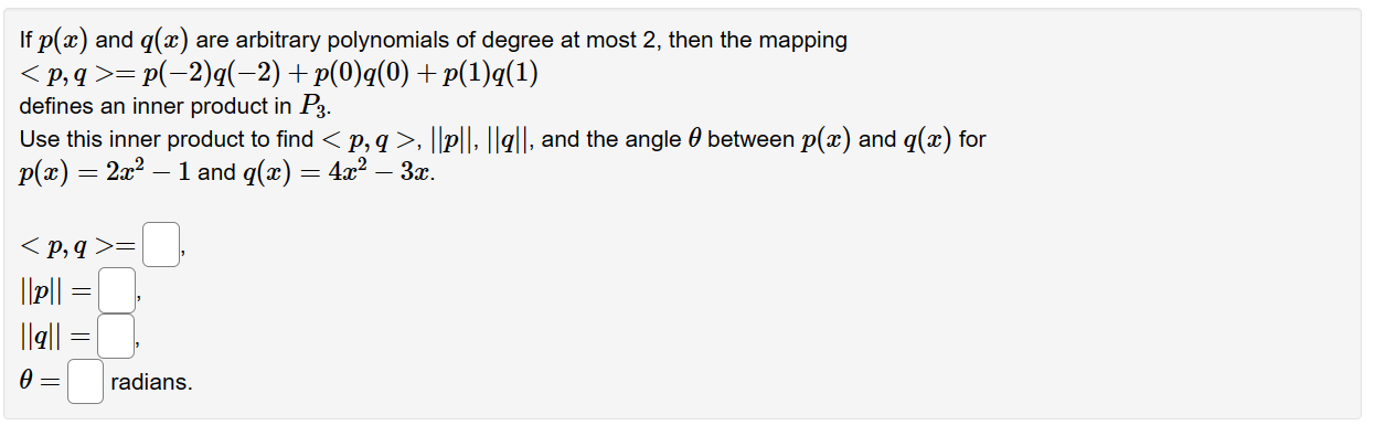 Solved If p(x) and q(x) are arbitrary polynomials of degree | Chegg.com