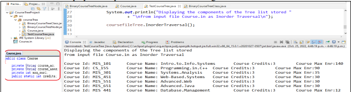 6. Binary Tree for Course records Create Java Project | Chegg.com