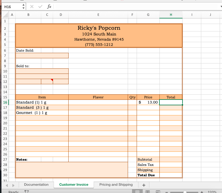 Solved What formula do I use for In the Total column (range | Chegg.com