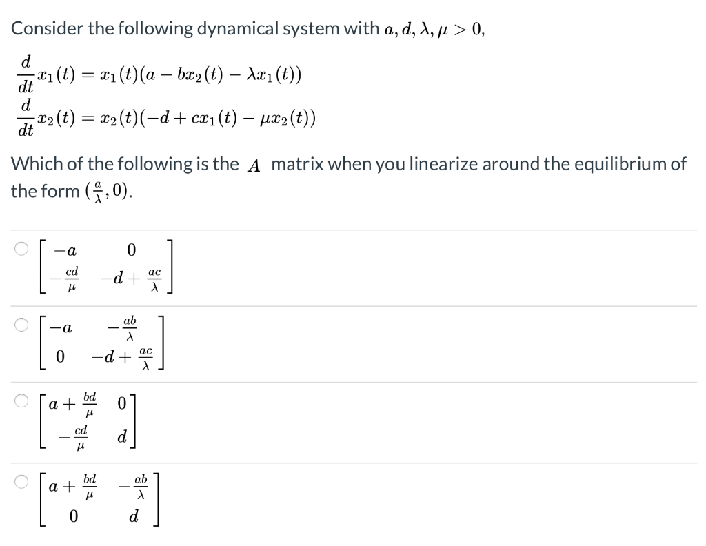 Solved Consider the following discrete time linear system: | Chegg.com