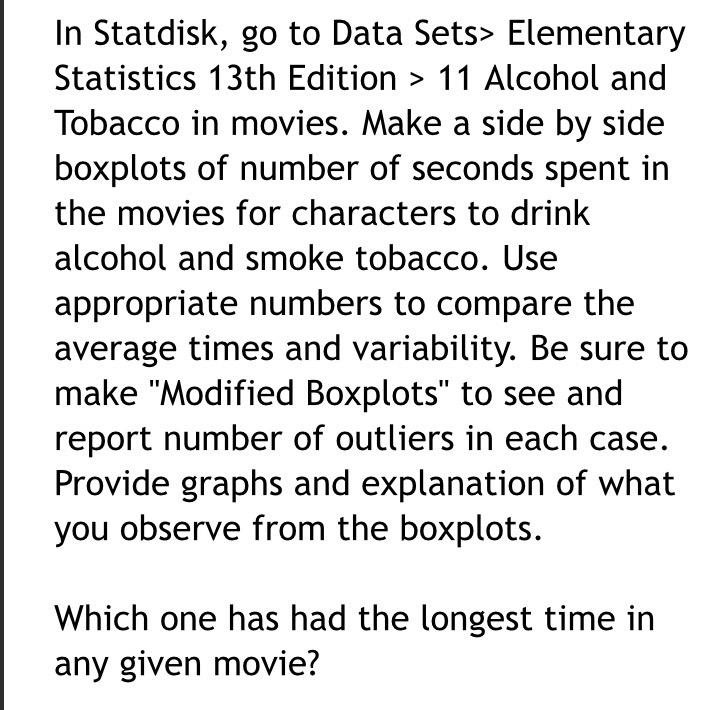 In Statdisk, go to Data Sets> Elementary Statistics | Chegg.com