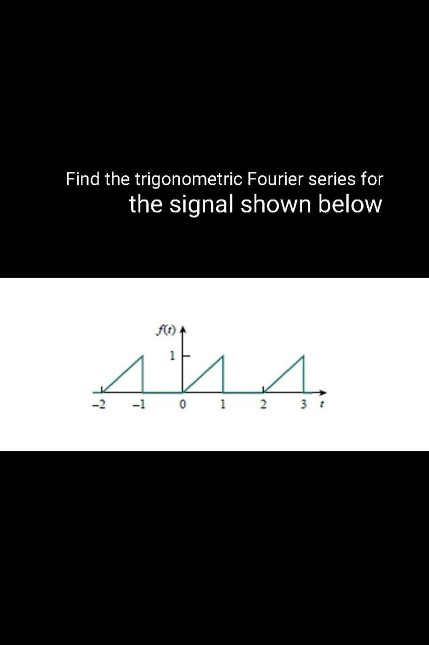 Solved Find the trigonometric Fourier series for the signal | Chegg.com