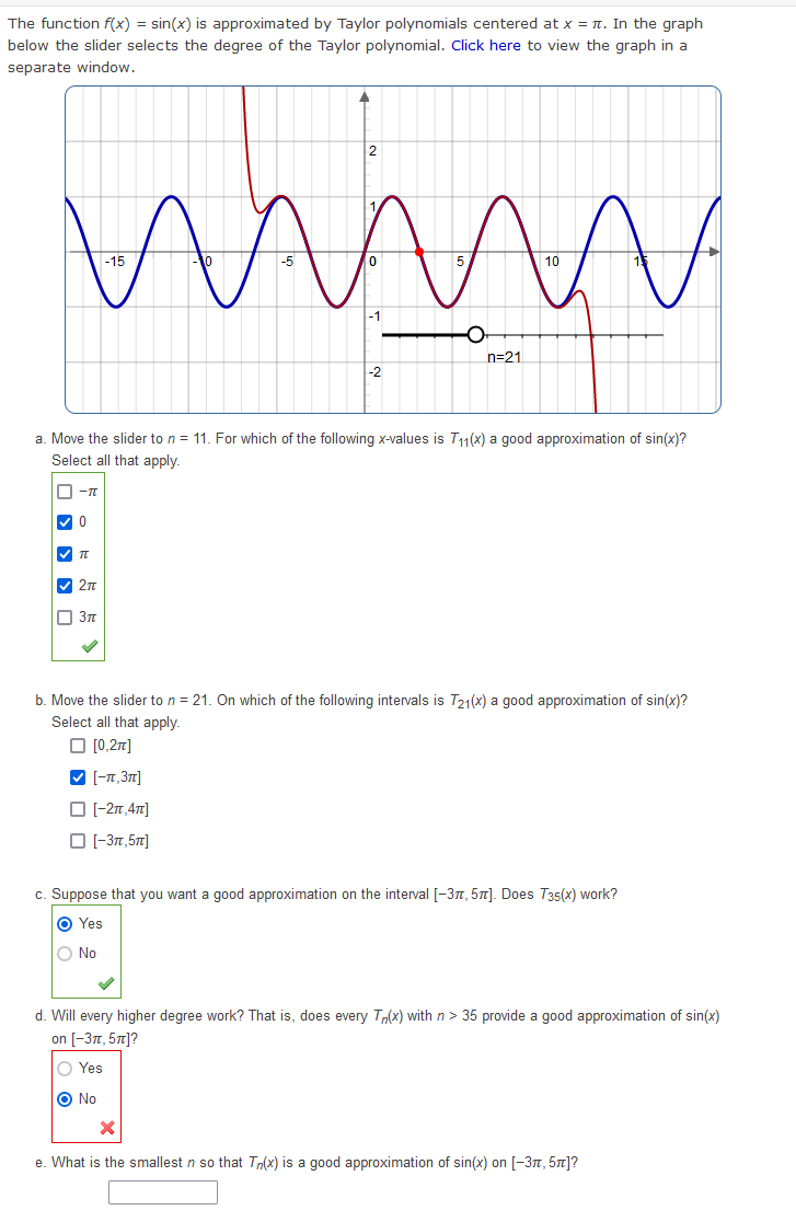 The function f(x) = sin(x) is approximated by Taylor | Chegg.com