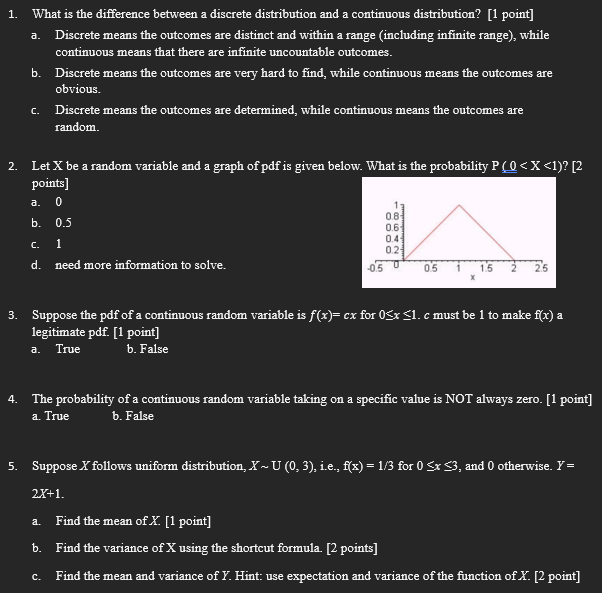 Solved 1. What is the difference between a discrete | Chegg.com