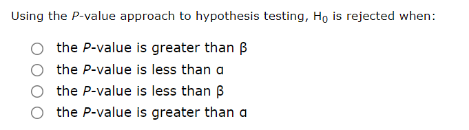 Solved Using the P-value approach to hypothesis testing, Ho | Chegg.com