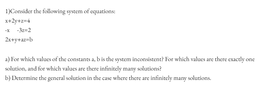 Solved Consider the following system of | Chegg.com