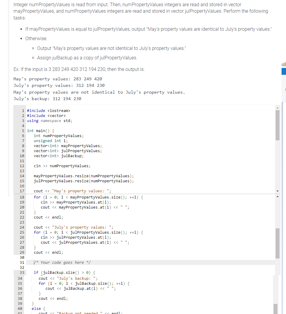 Solved Integer numPropertyValues is read from input. Then, | Chegg.com