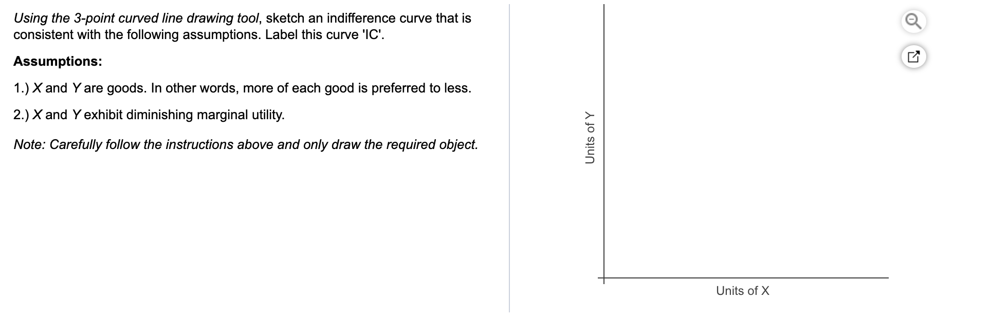 Solved Using the 3-point curved line drawing tool, sketch an | Chegg.com