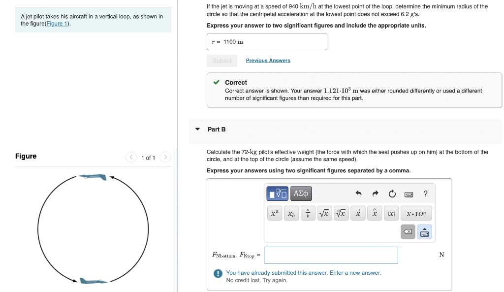Solved A jet pilot takes his aircraft in a vertical loop, as | Chegg.com