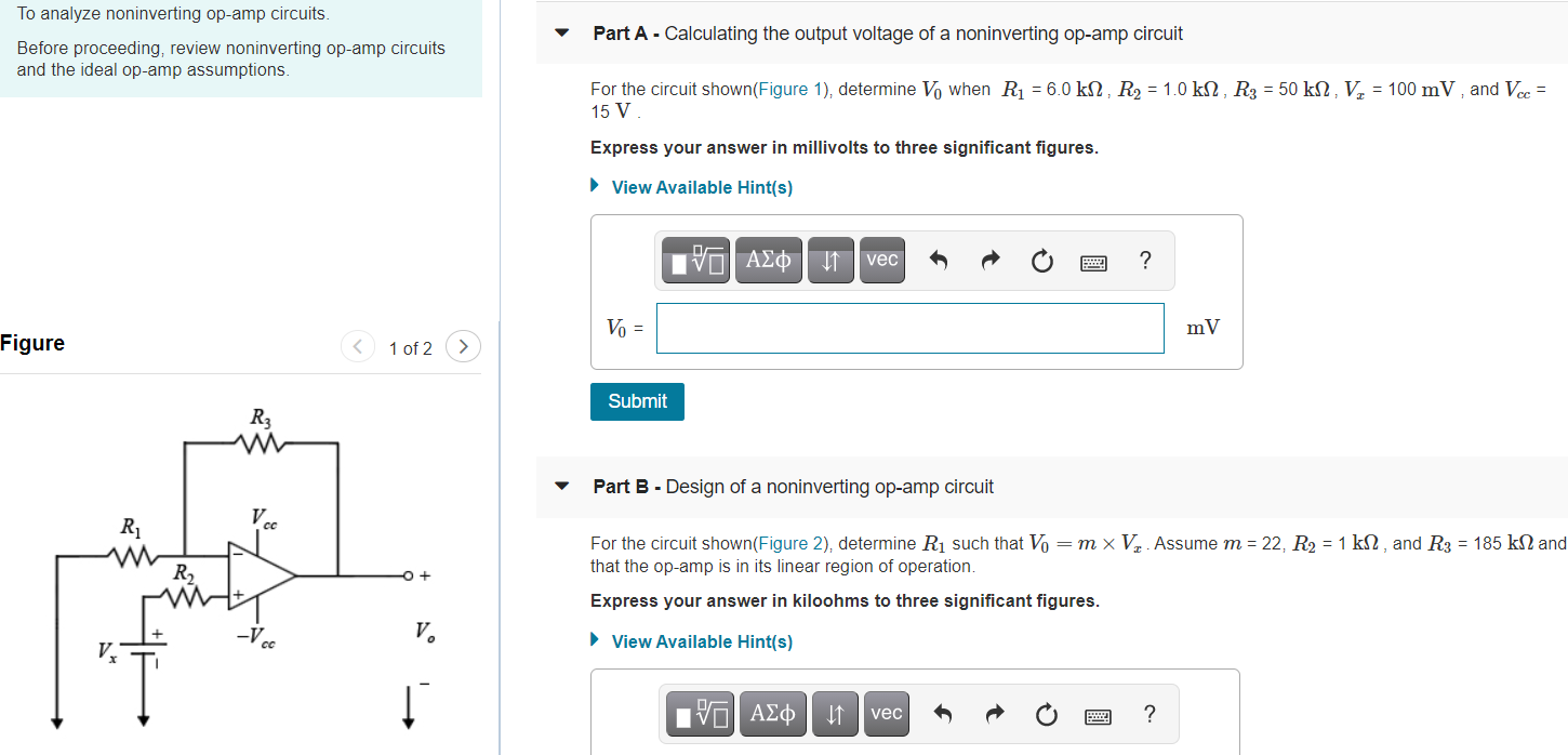Solved To analyze noninverting op-amp circuits. Before | Chegg.com