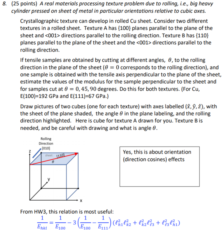 8. (25 points) A real materials processing texture | Chegg.com