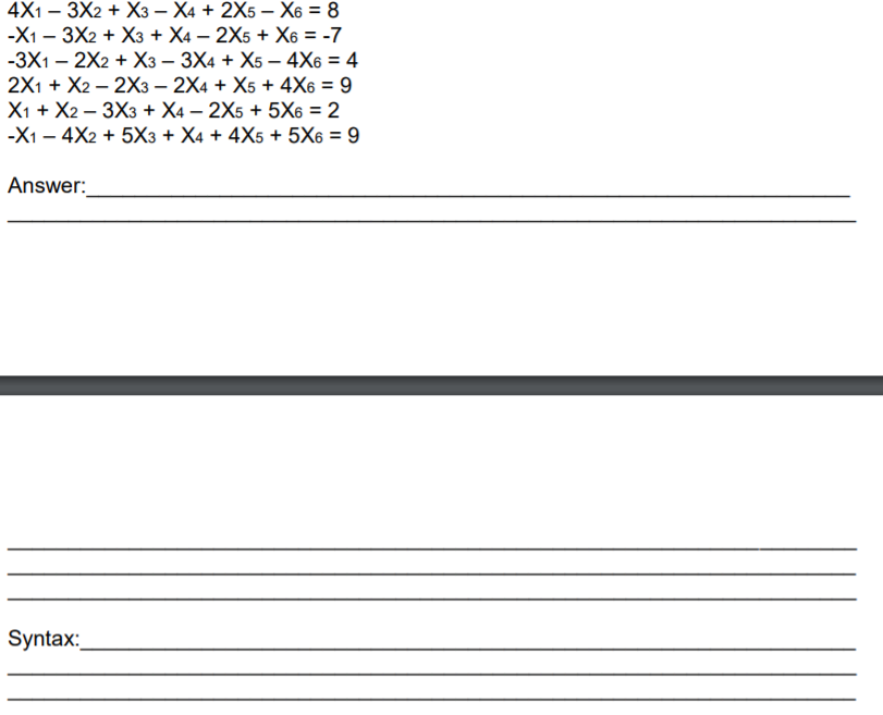 Solved Determine the unknown variable by using LU | Chegg.com