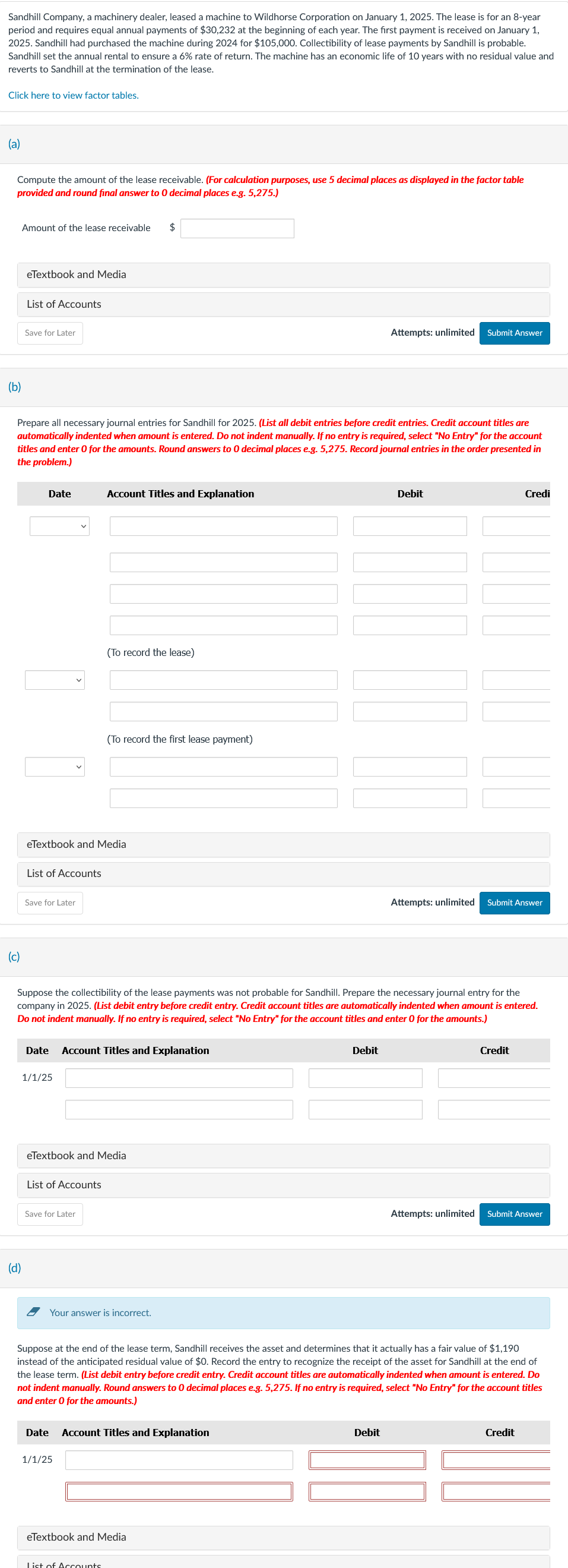 Solved Sandhill Company, a machinery dealer, leased a | Chegg.com