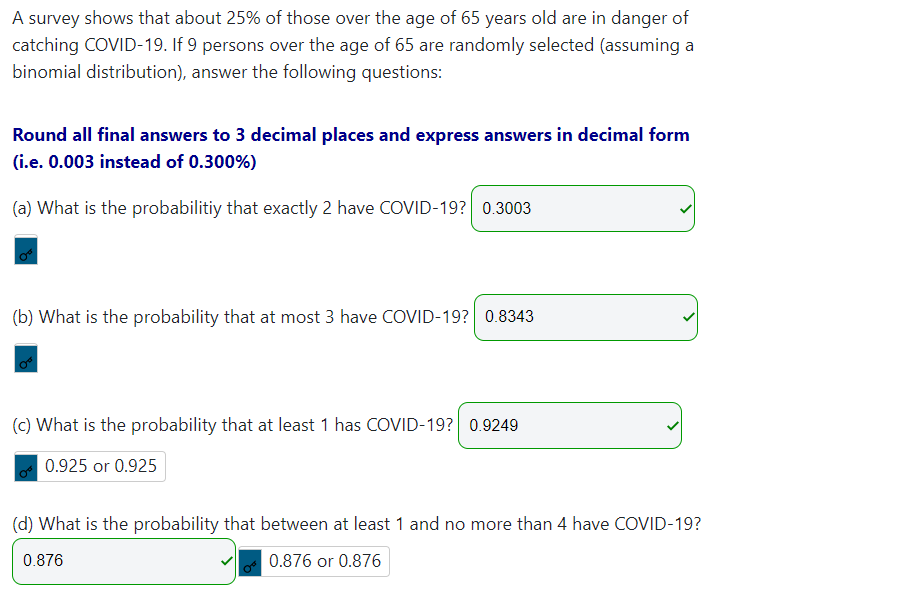 Solved A survey shows that about 25% of those over the age | Chegg.com