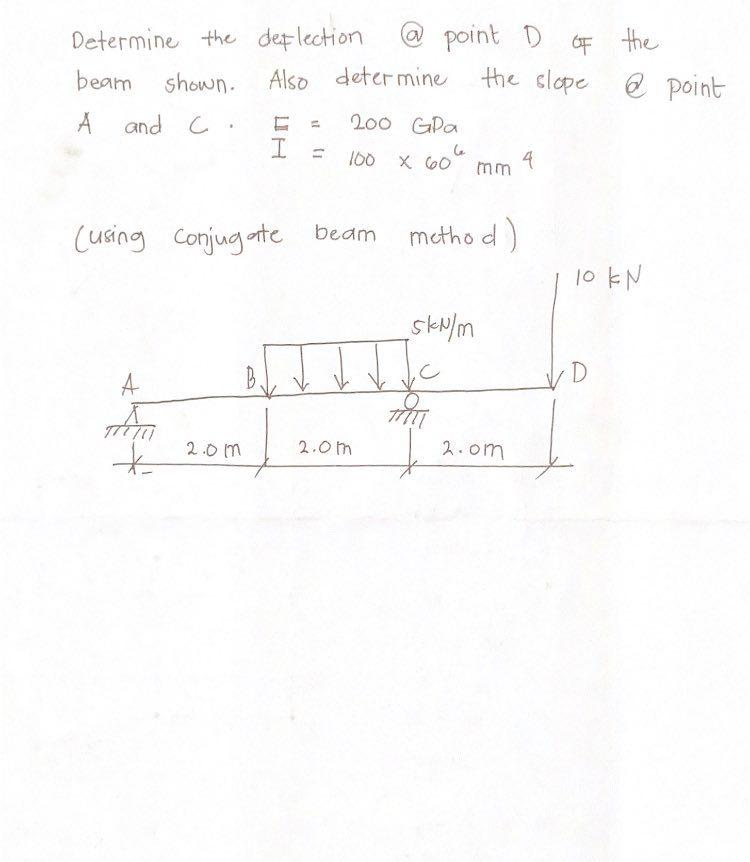 [solved] Determine The Deflection Point D Of The B