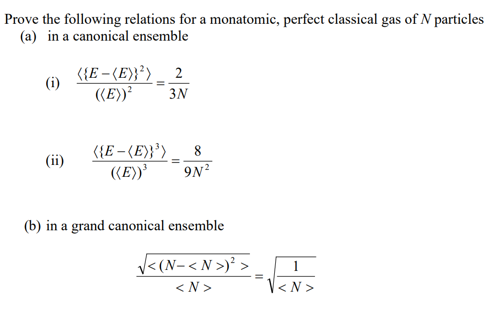 Solved Prove the following relations for a monatomic, | Chegg.com