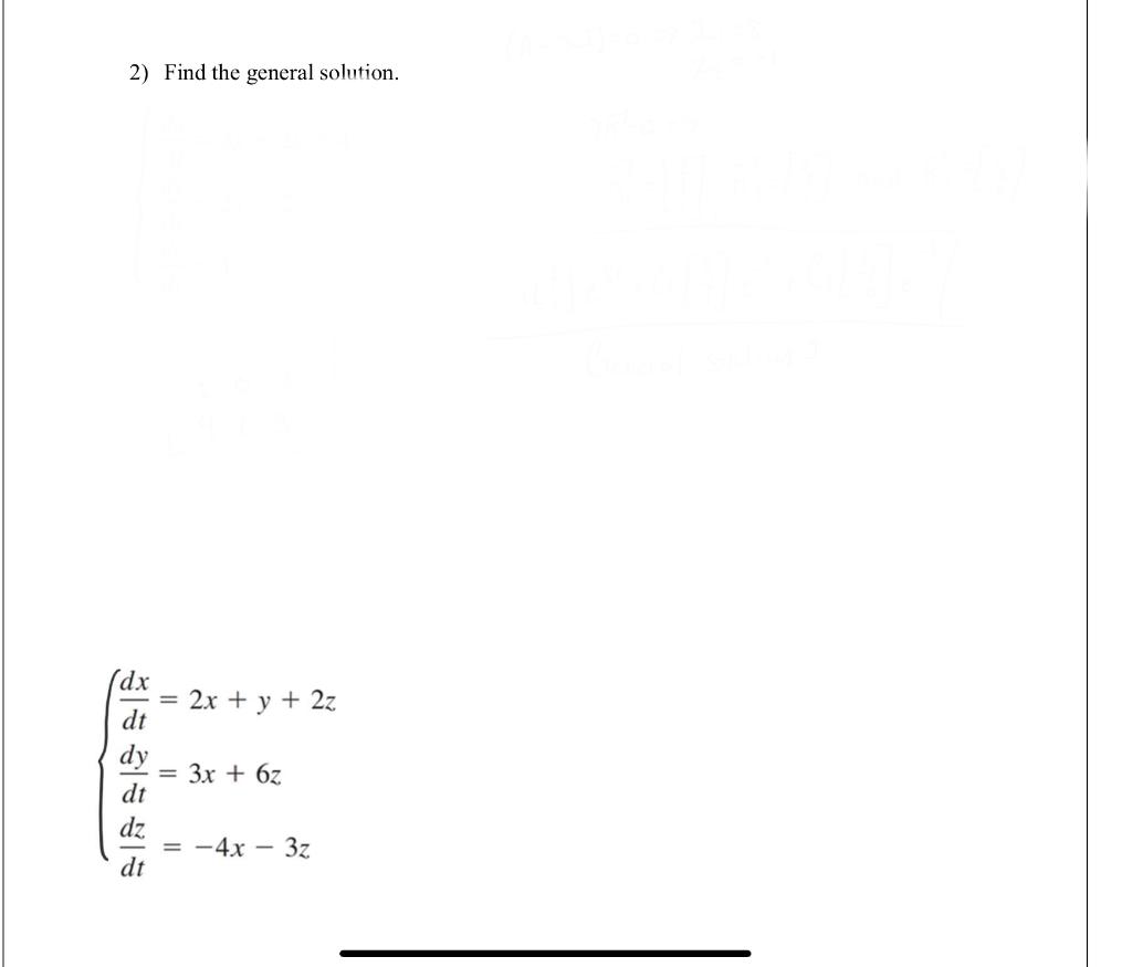 Solved 2) Find the general solution. | Chegg.com