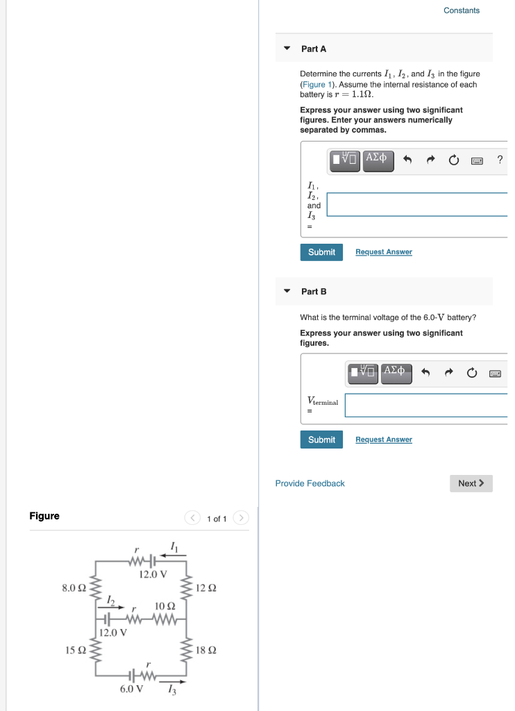 Solved Determine the currents I1I1, I2I2, and I3I3 in the | Chegg.com