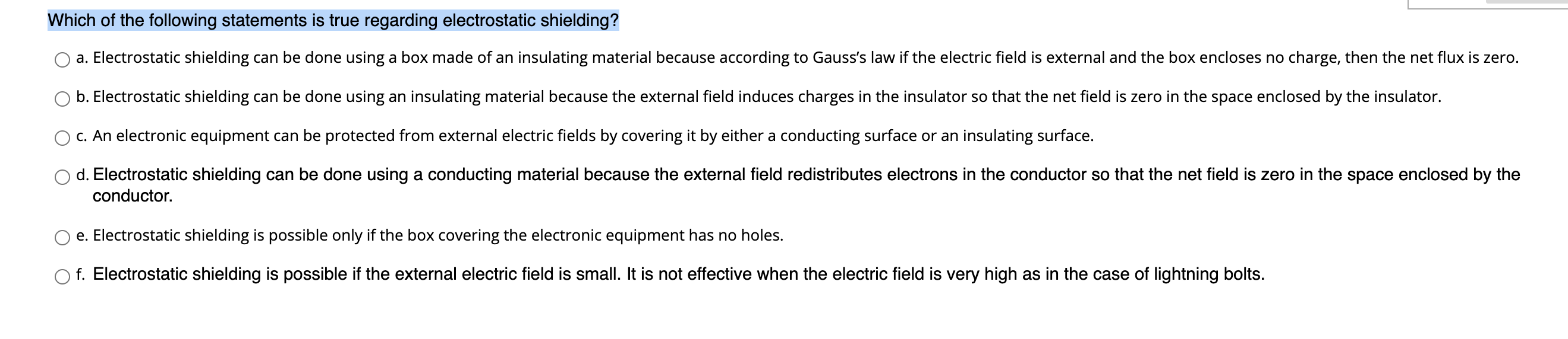 Solved Which of the following statements is true regarding | Chegg.com