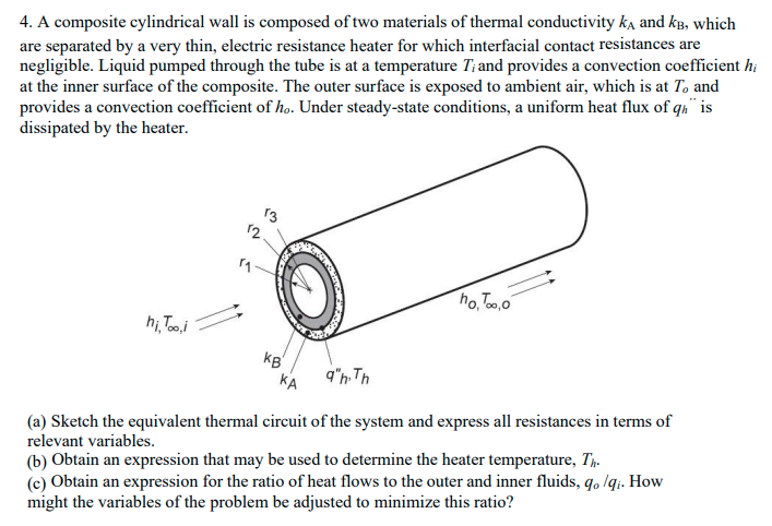 Solved 4. A composite cylindrical wall is composed of two | Chegg.com